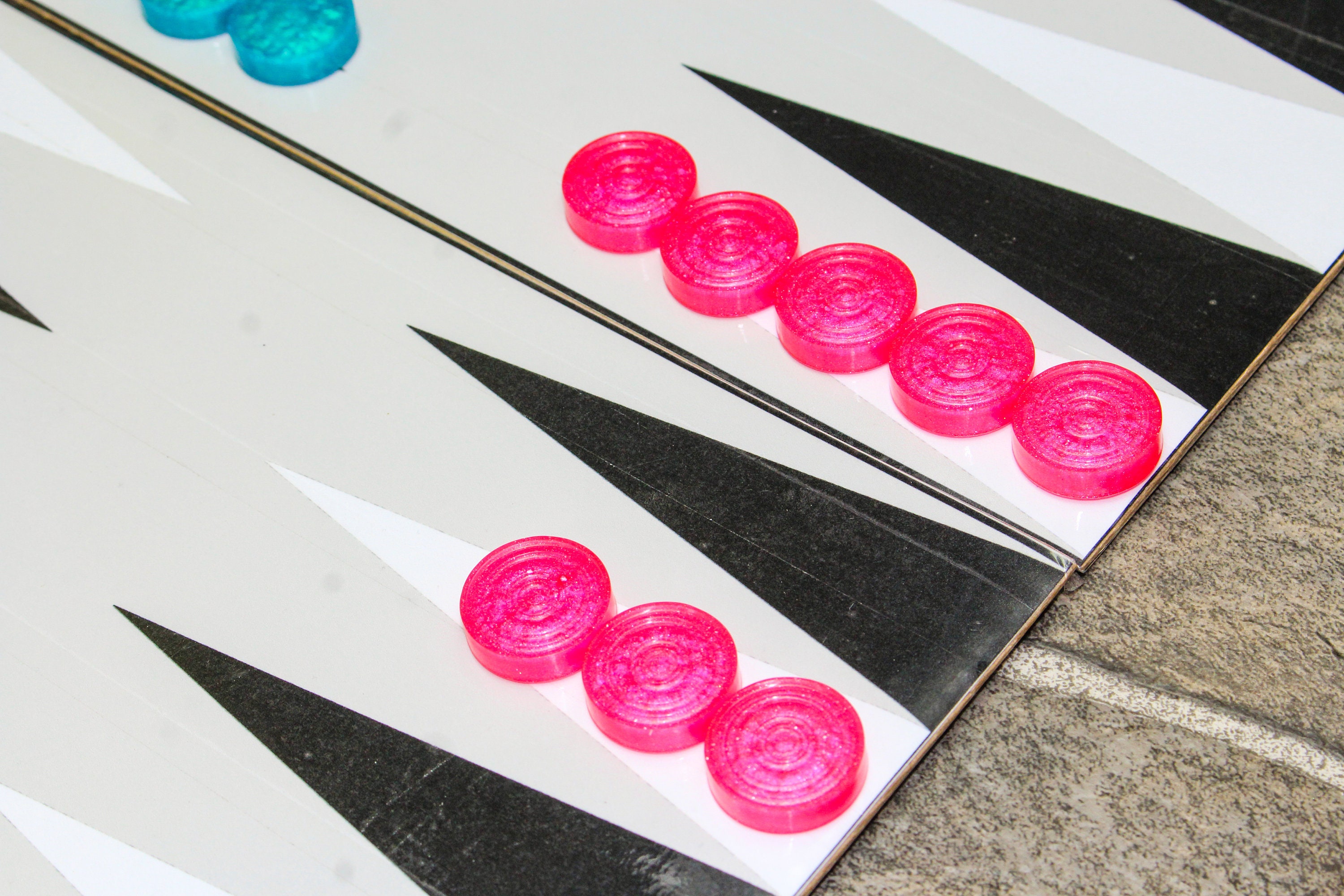 Teal and Pink Shimmer Backgammon Pieces, Set of 30, Small - Etsy