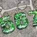 Green Glitter Number Keychain - Etsy