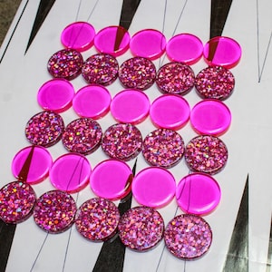 Pink Glitter Backgammon Pieces, Set of 30, 1.75 Inches - Etsy