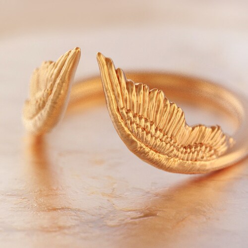 Angel Wing Ring Celestial Ring Bird Wing Ring Feathers - Etsy