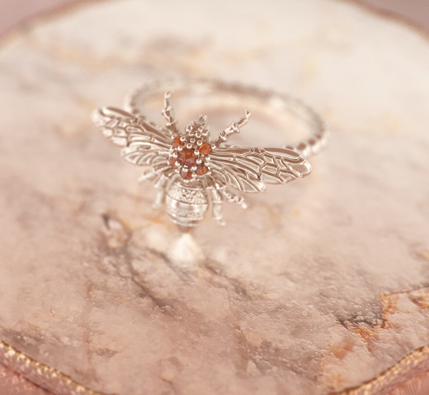Honey Bee Ring,insect Ring,magic Ring,wiccan Ring,bee Band, Orange ...