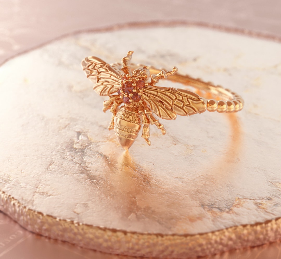 Honey Bee Ring,insect Ring,magic Ring,wiccan Ring,bee Band, Orange ...