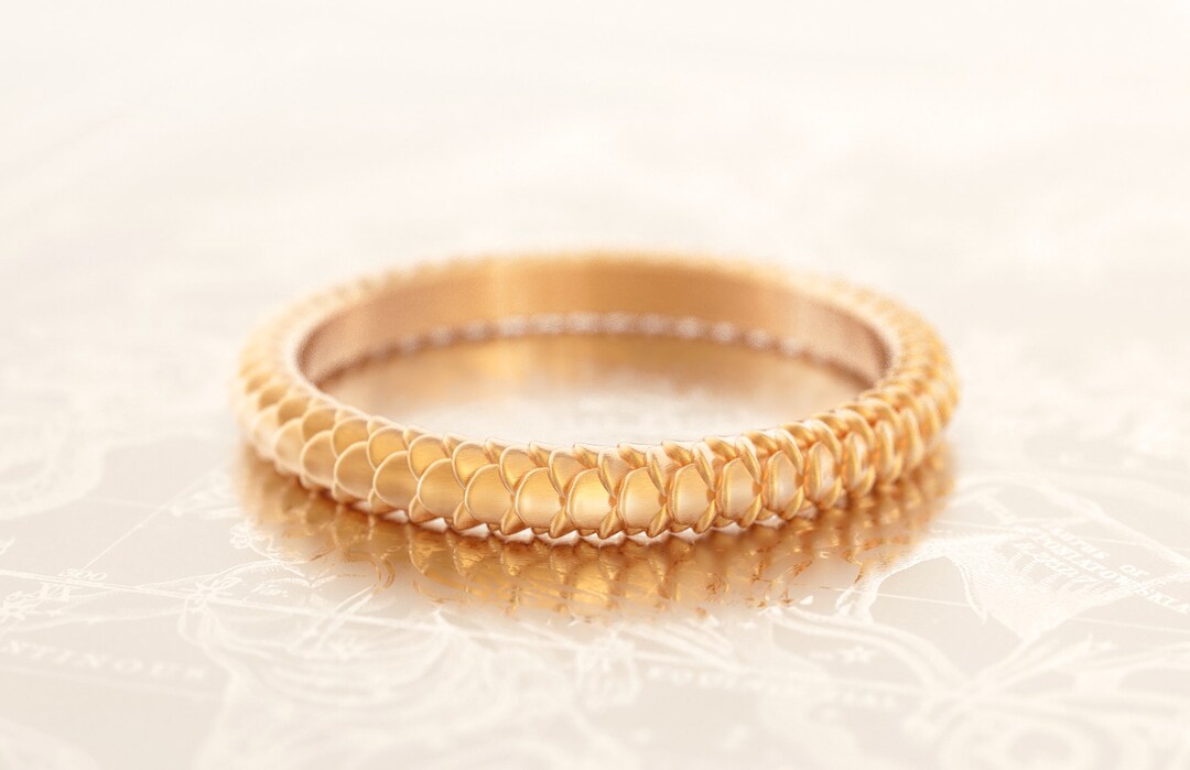 Dragon Scale Ring, Mens Snake Ring, Ouroboros Ring Gold, Auryn Ring ...