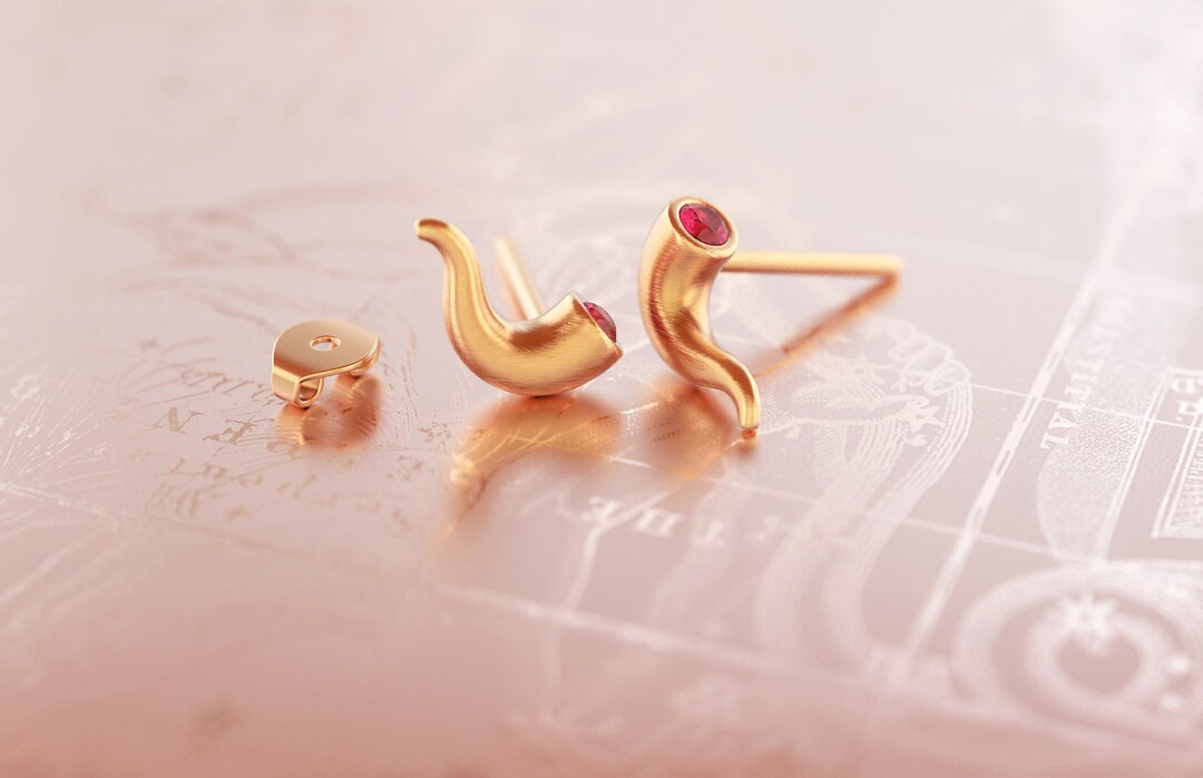 Oro de cuerno italiano, Cornicello, pendientes de cuerno de oro ...