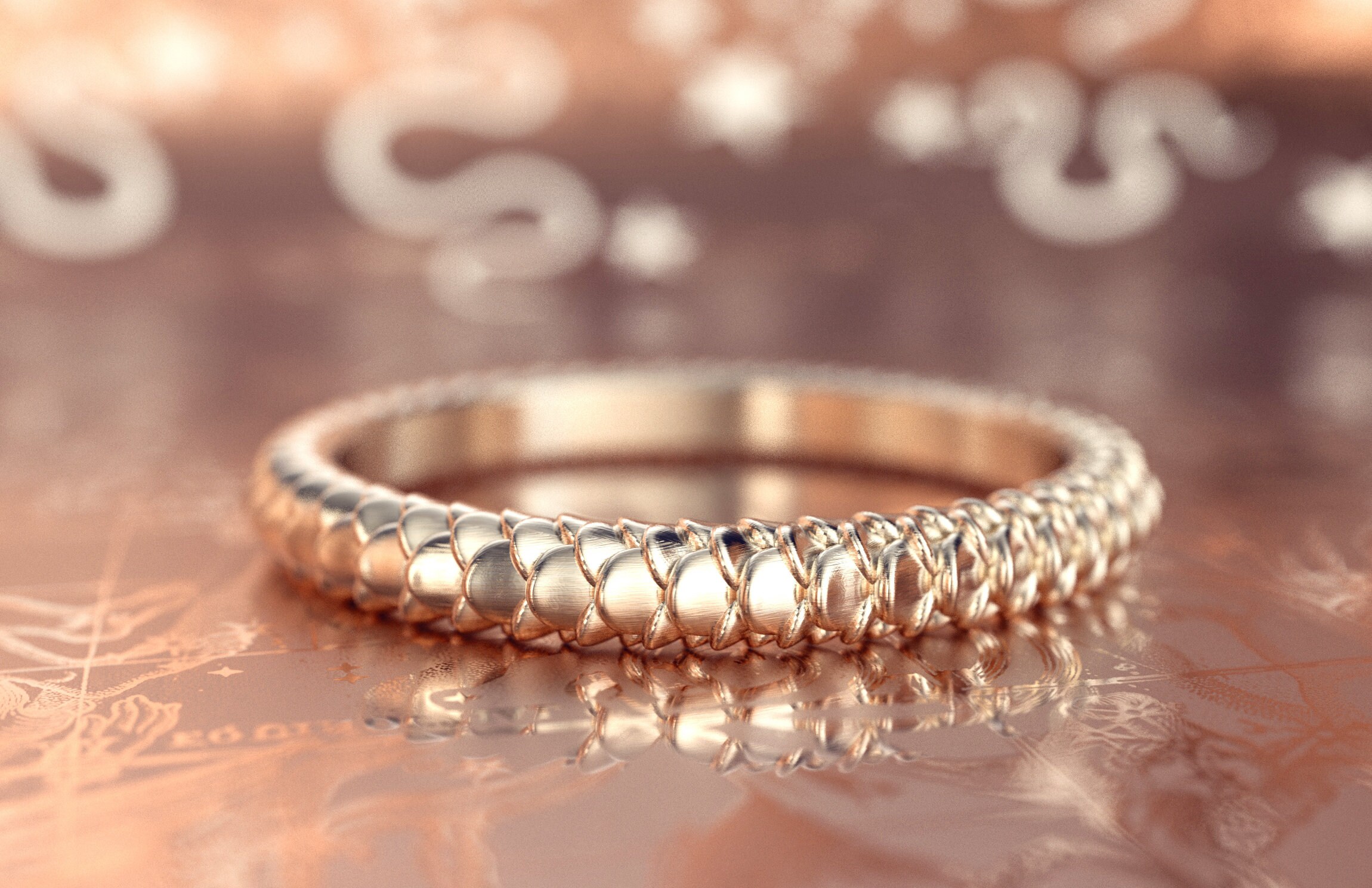 Dragon Scale Ring, Mens Snake Ring, Ouroboros Ring Gold, Auryn Ring ...