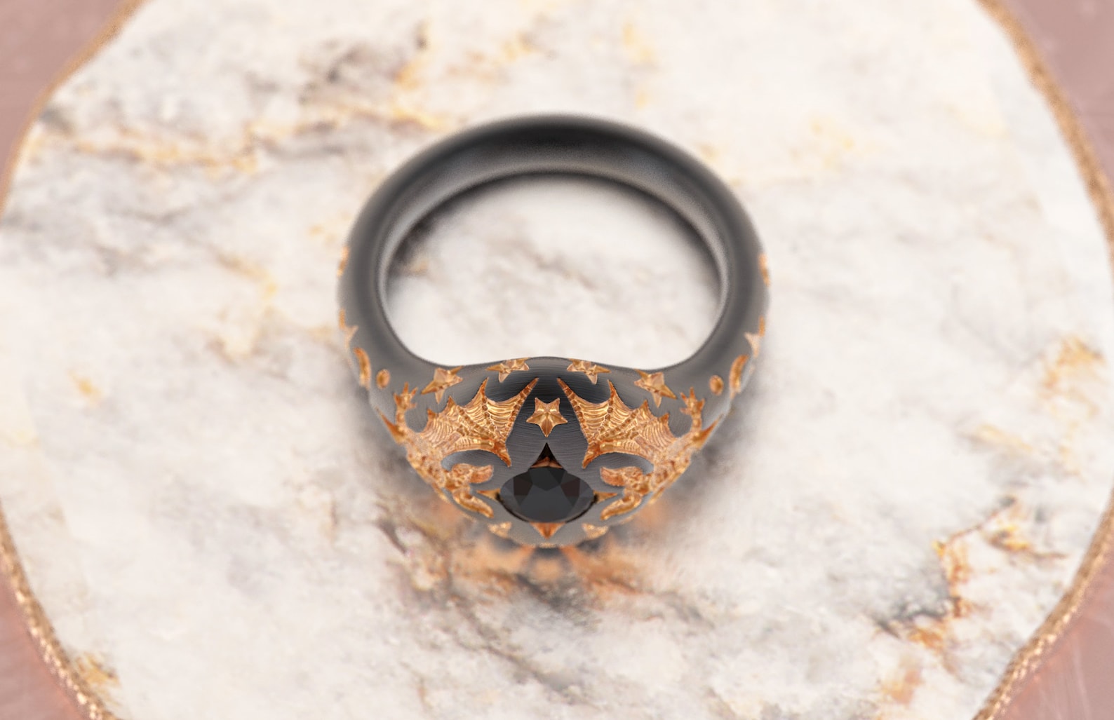 Halloween Bat Ring,mystical Ring,signet Ring Black,witches Ring ...