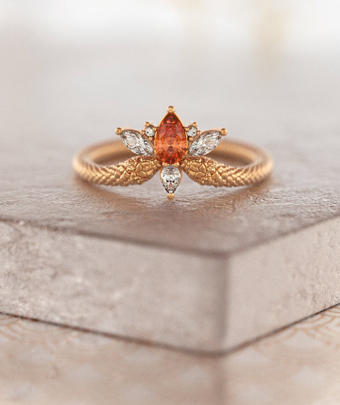 Double Snake Ring,snake Ring Women,snake Engagement Ring,orange ...