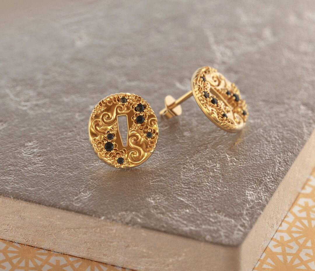 Samurai Earrings,asian Earrings,samurai Jewelry,tsuba,japanese Earrings ...