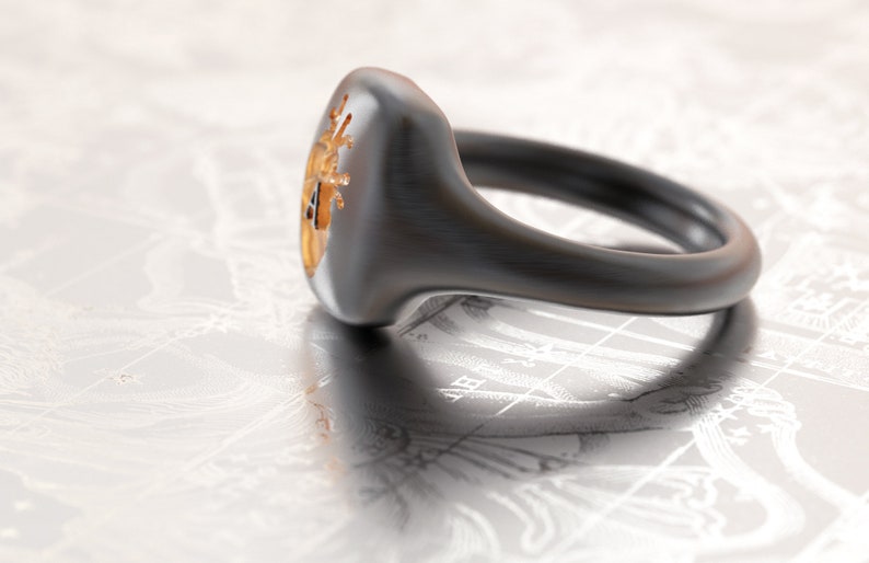 Anatomical Heart RingInitial Ring SilverSpell RingChevalier | Etsy