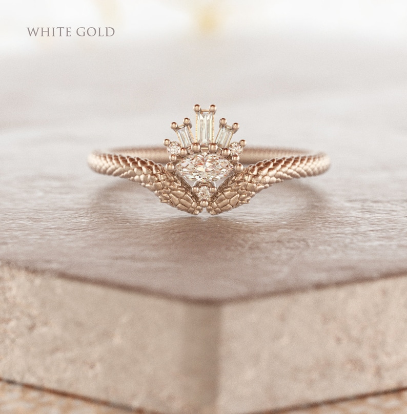 Snake Diamond Ring, Wiccan Ring, Witches Ring, 14k Gold Snake Ring ...