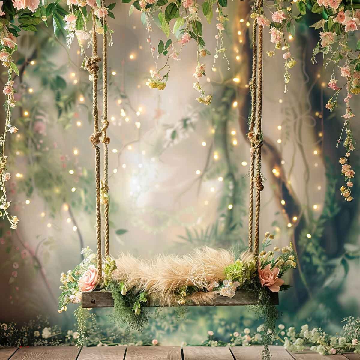 Newborn Digital Backdrop - Fairytale Swing - Etsy