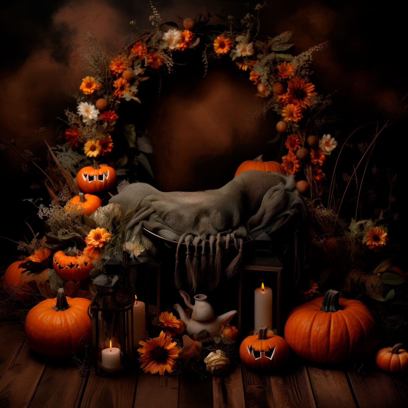 Newborn Digital Backdrop - Halloween Themed Baby Backdrop - Halloween ...