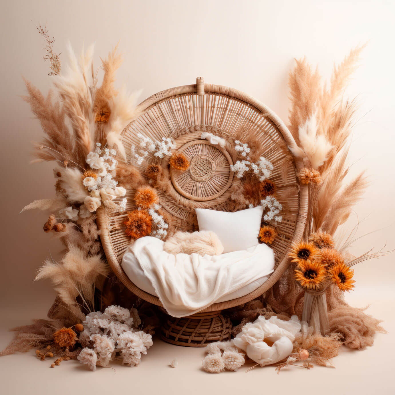 Newborn Digital Backdrop - Boho Inspired Baby Backdrop - Digital Image ...