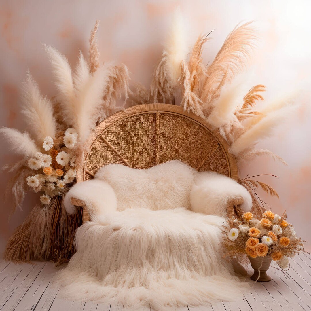 Newborn Digital Backdrop - Boho Inspired Baby Backdrop - Digital Image ...