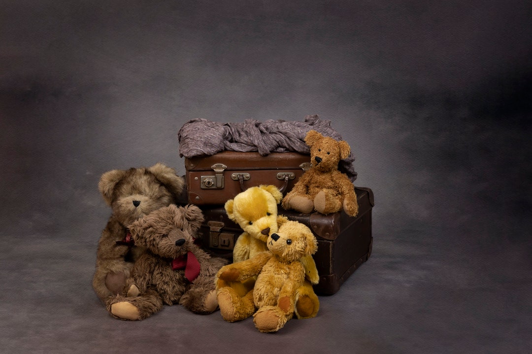 Newborn Digital Backdrop - Vintage Style Teddy Bear Newborn Digital ...