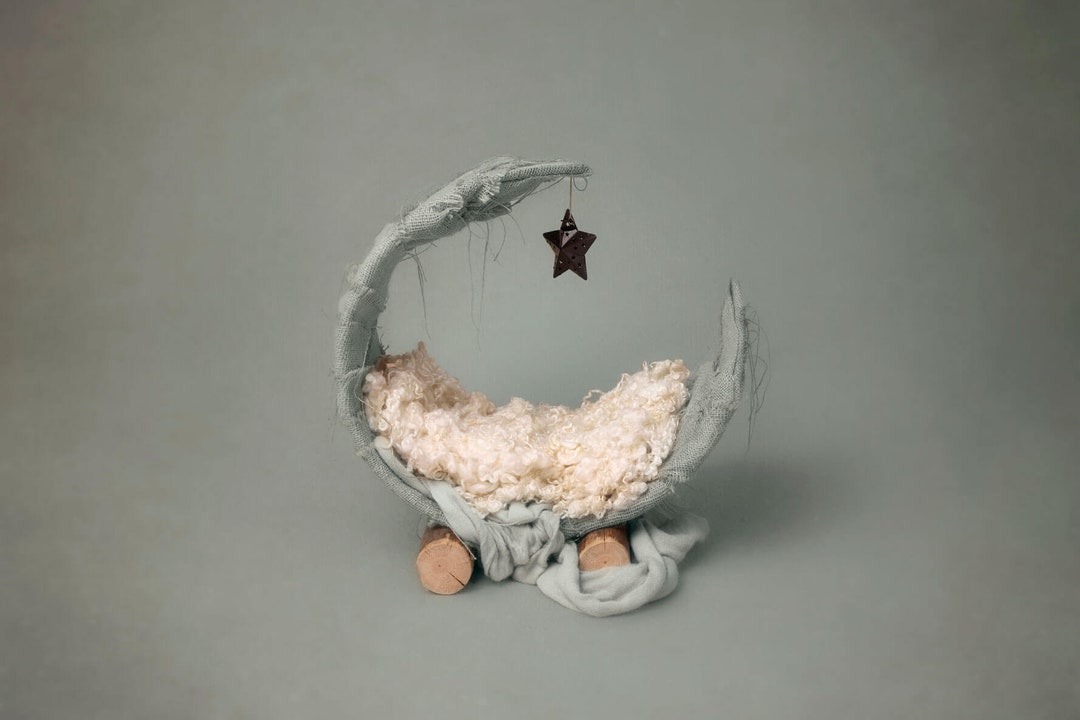 Moon Digital Backdrop - Cute Boho Background for Boy or Girl in Blue ...