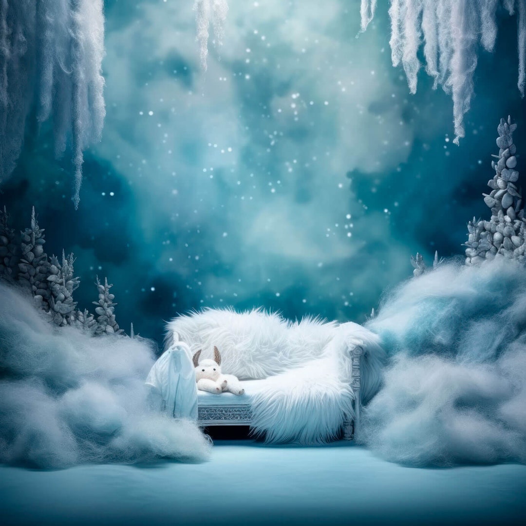 Newborn Digital Backdrop - Ice Princess Digital Background - Etsy