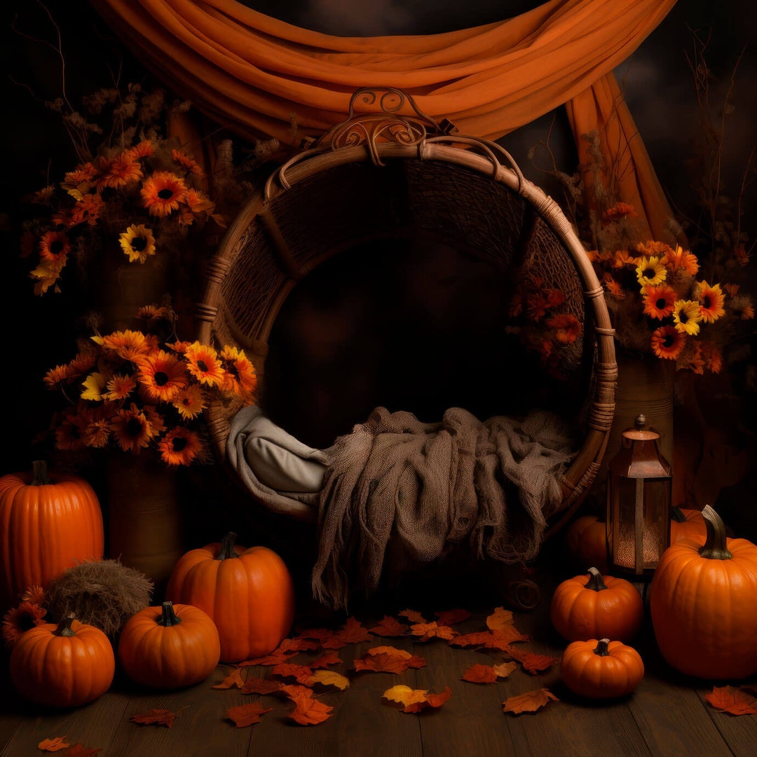 Newborn Digital Backdrop -halloween Themed Baby Backdrop - Fall/autumn ...