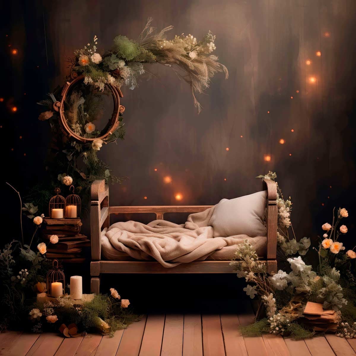 Newborn Digital Backdrop - Whimsical Rose Bedl Background for Baby - Etsy