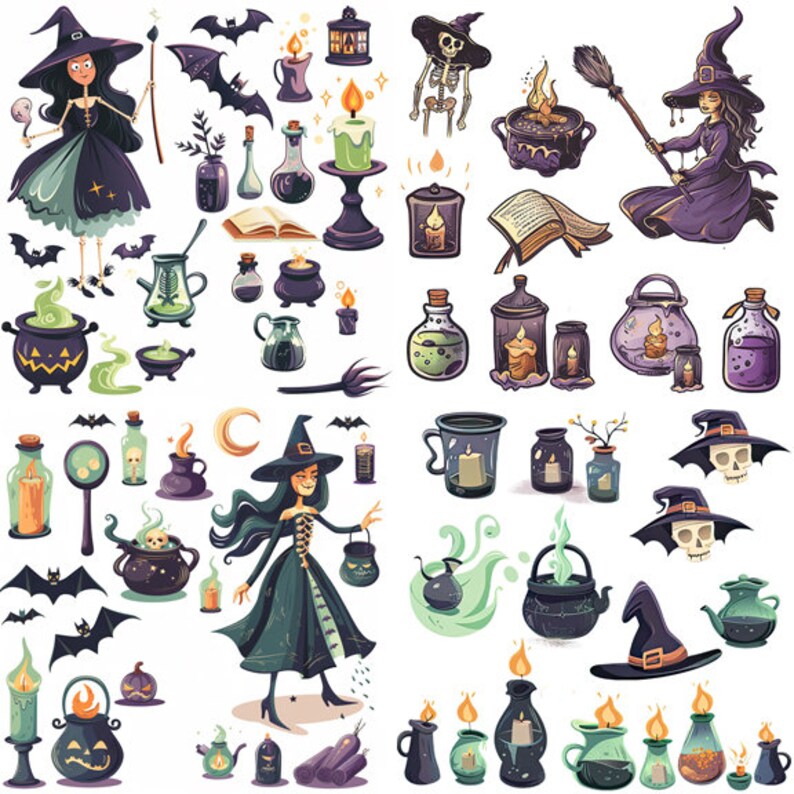Witches Bundle PNG High Resolution PNG Clip Art COMMERCIAL Use - Etsy