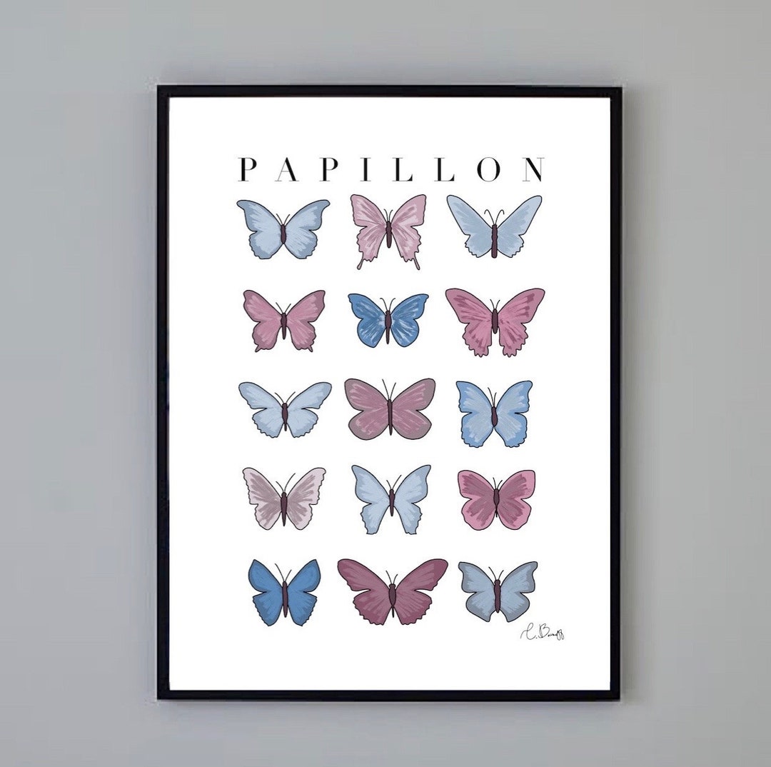Papillon - Butterfly Wall Decor (digital Print) - Etsy