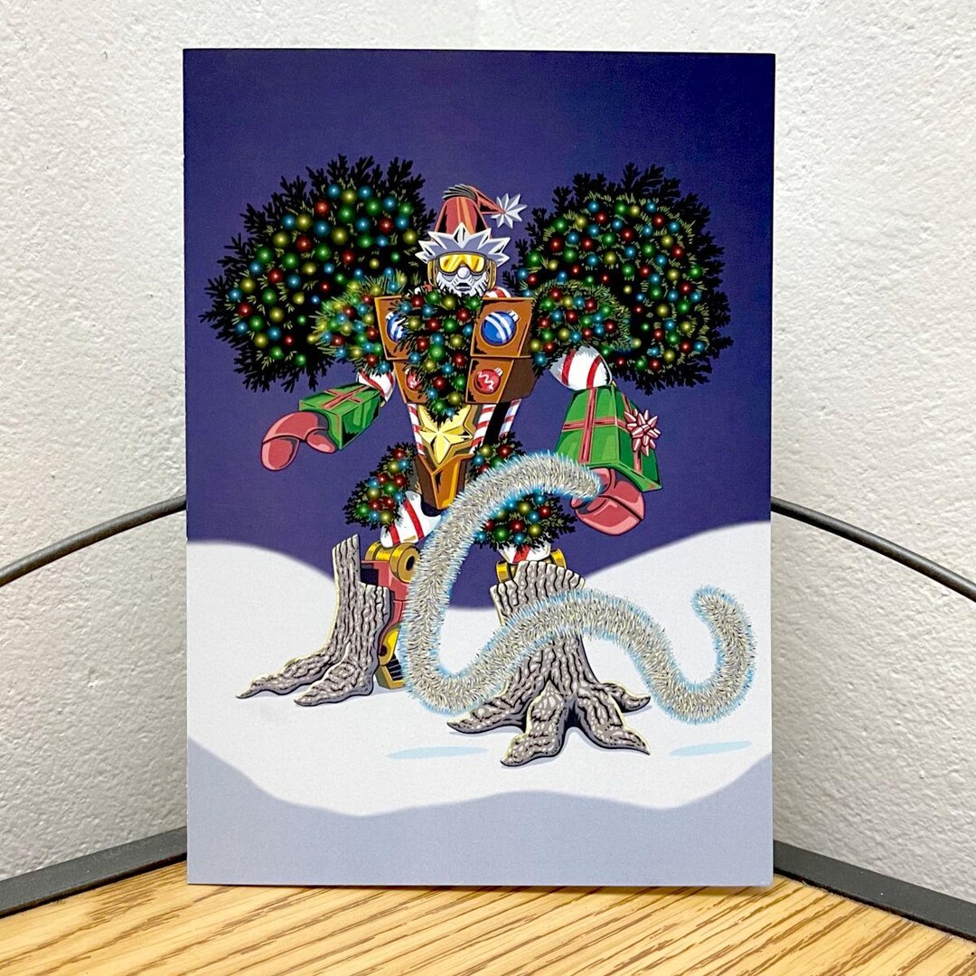 Robot Christmas Tree Holiday Card pack of 5 Great for Fans of ...