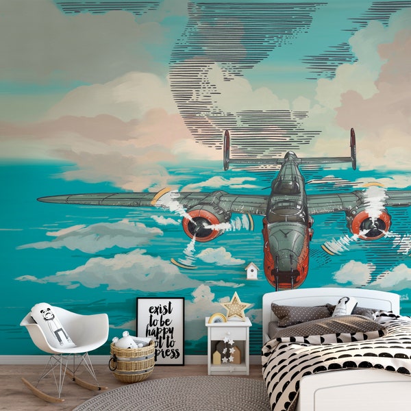 Airplane Wall Mural - Etsy