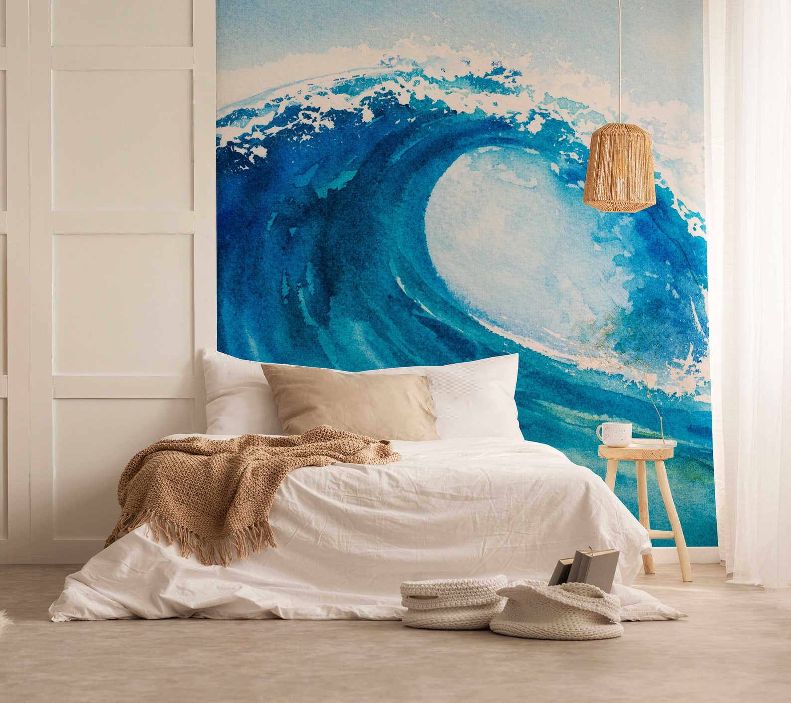 Watercolor Ocean Wall Decal Wallpaper Removable Landscape - Etsy
