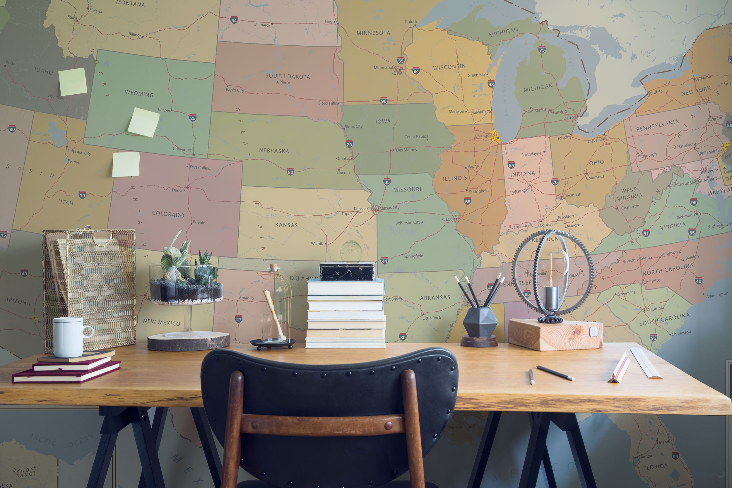 United States Map Wallpaper // Travel Map USA Map Wall Art - Etsy Canada