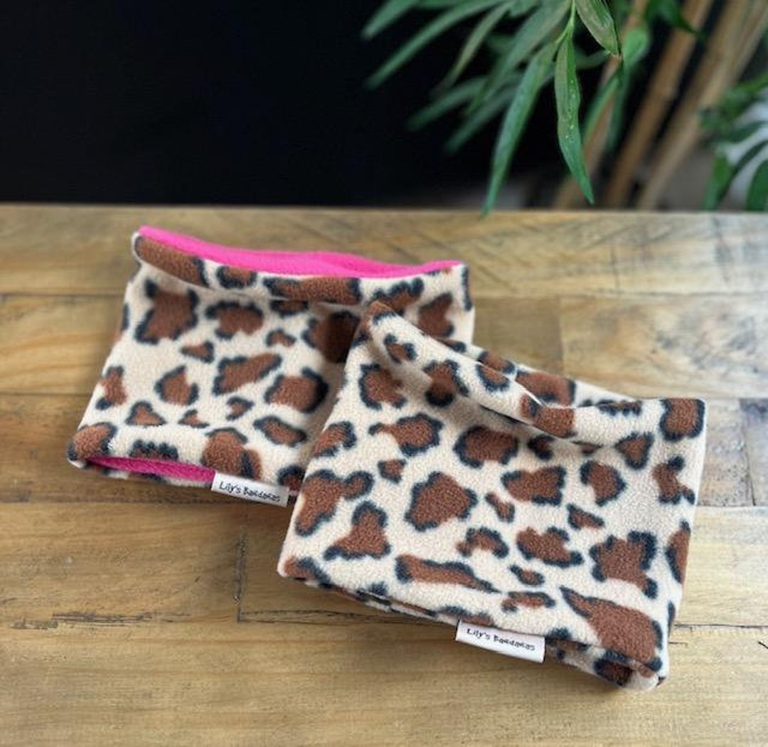 Leopard Print Fleece Dog Snood: Warm Winter Neck Warmer - Etsy