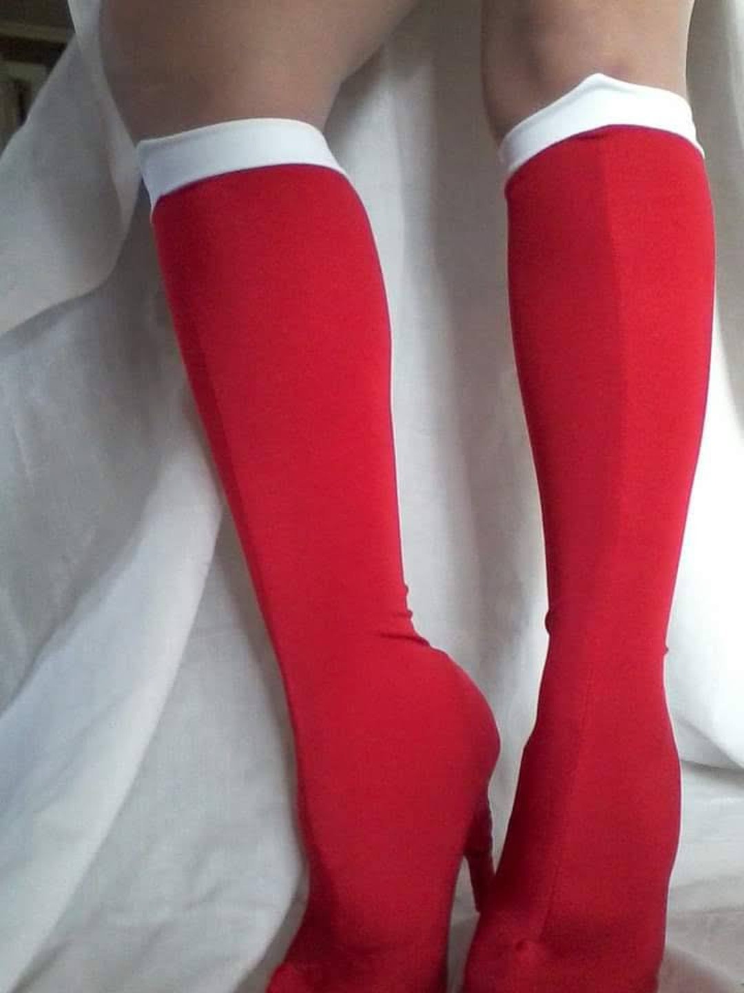 Sexy Santa Boot Covers Red With White Trim Spandex Super Hero - Etsy