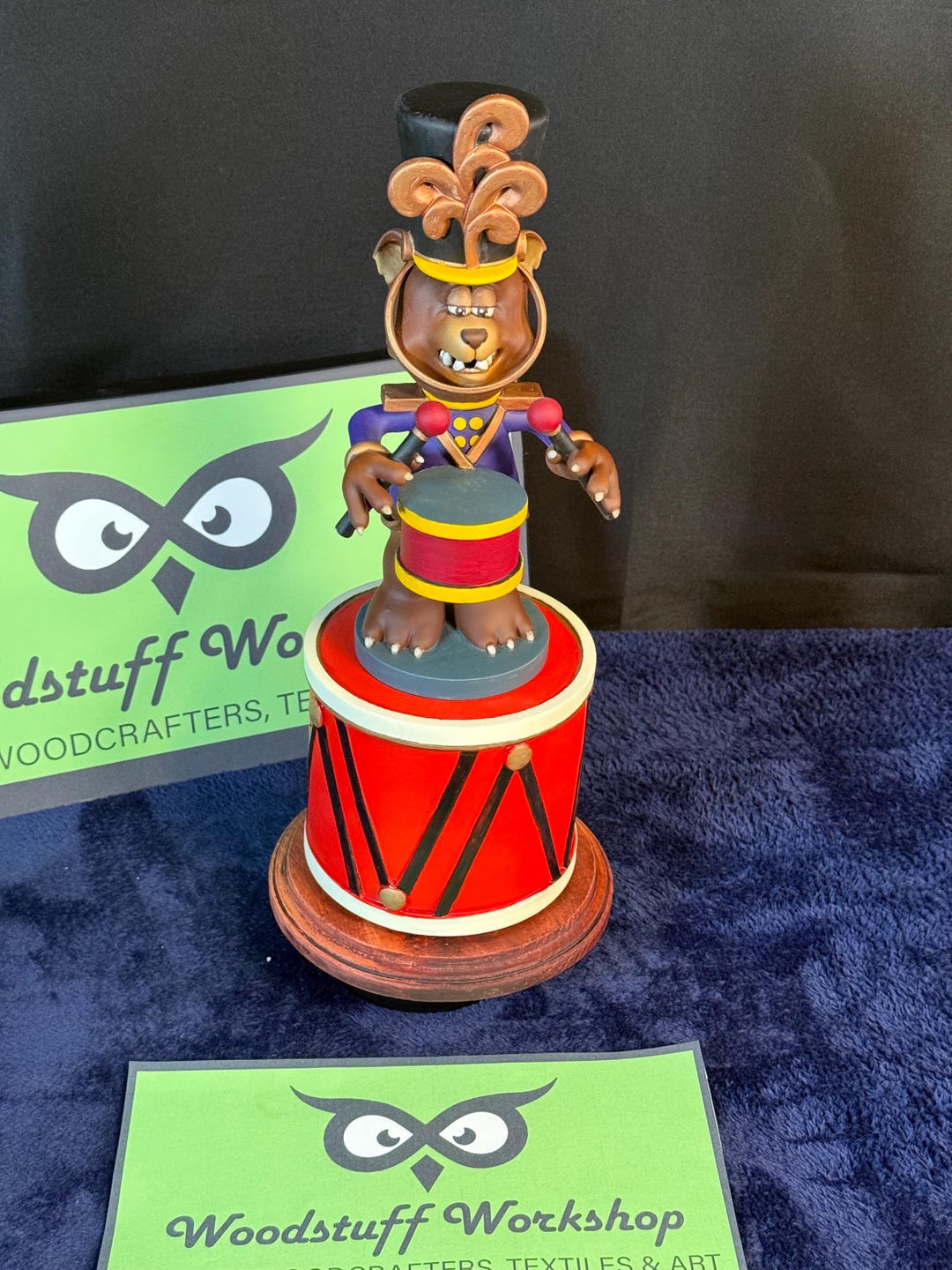 Cartoon Drummer Bear Statue: Original Design Decorative Figurine - Etsy