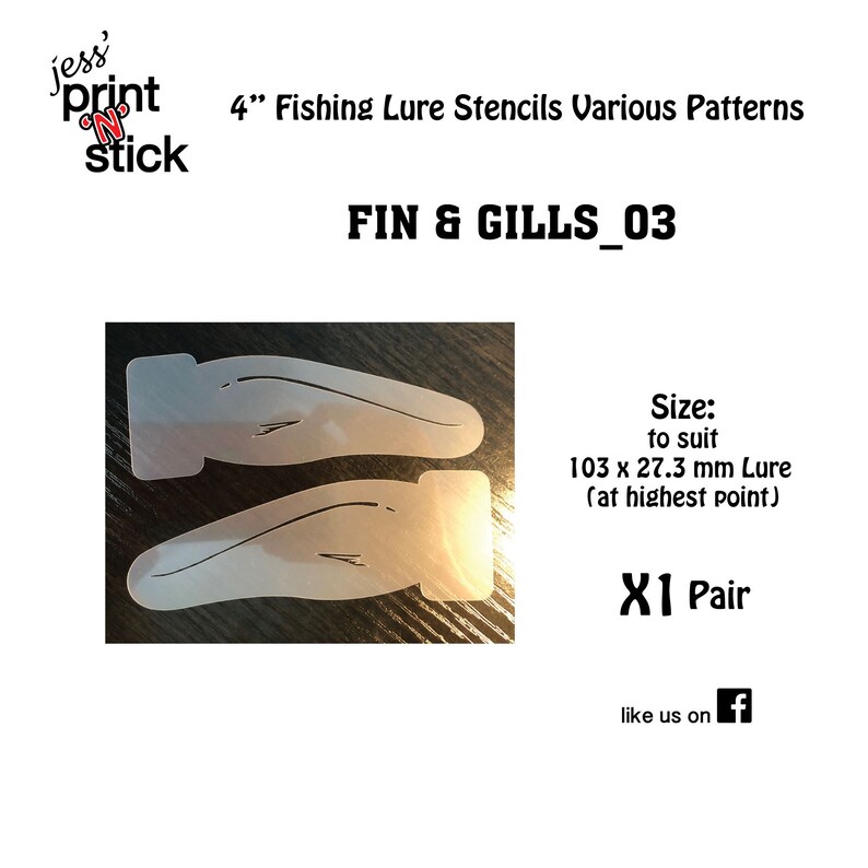 4 Fishing Lure Stencils Various Patterns - Etsy