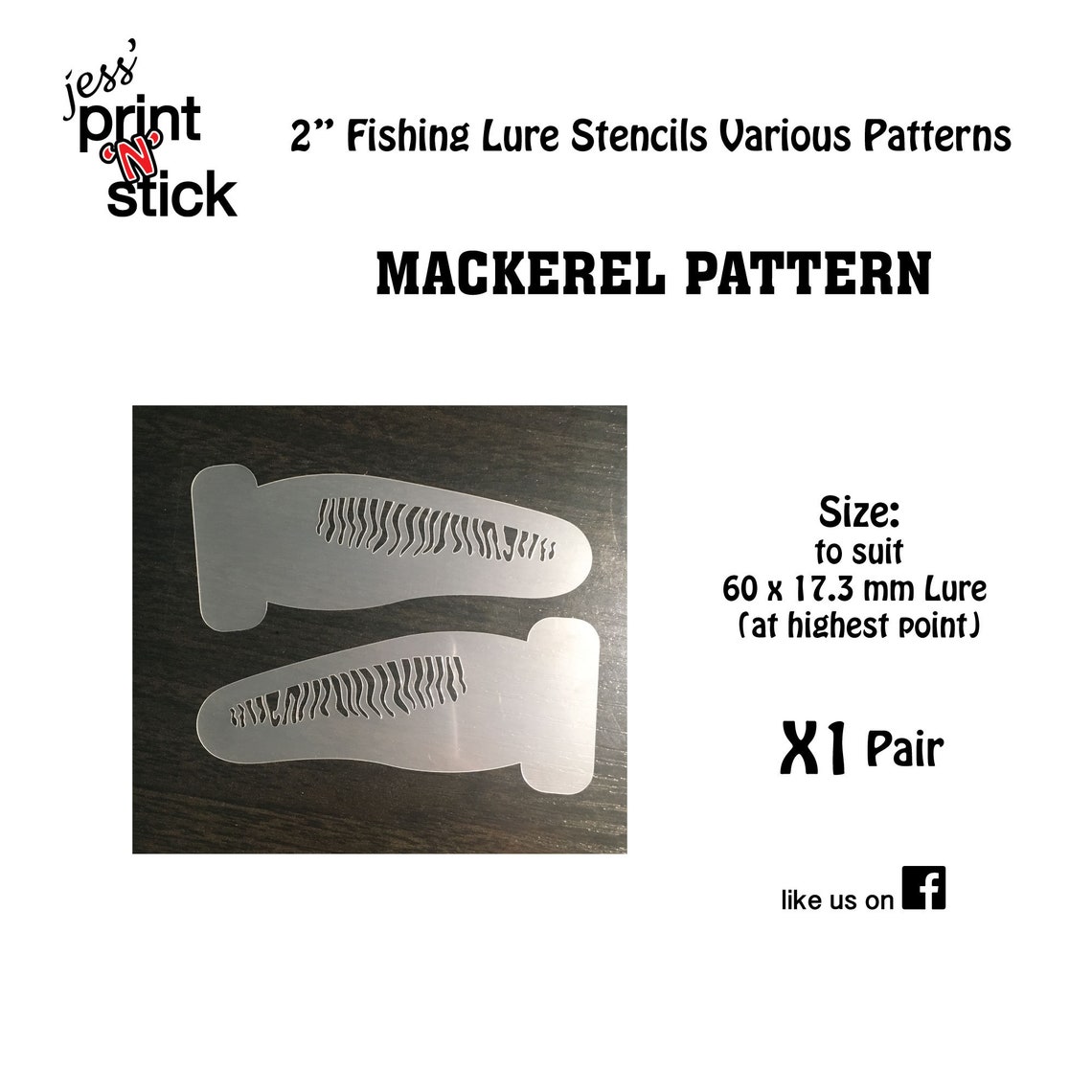 2 Fishing Lure Stencils Various Patterns - Etsy