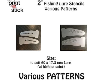 5 Fishing Lure Stencils Various Patterns | Etsy