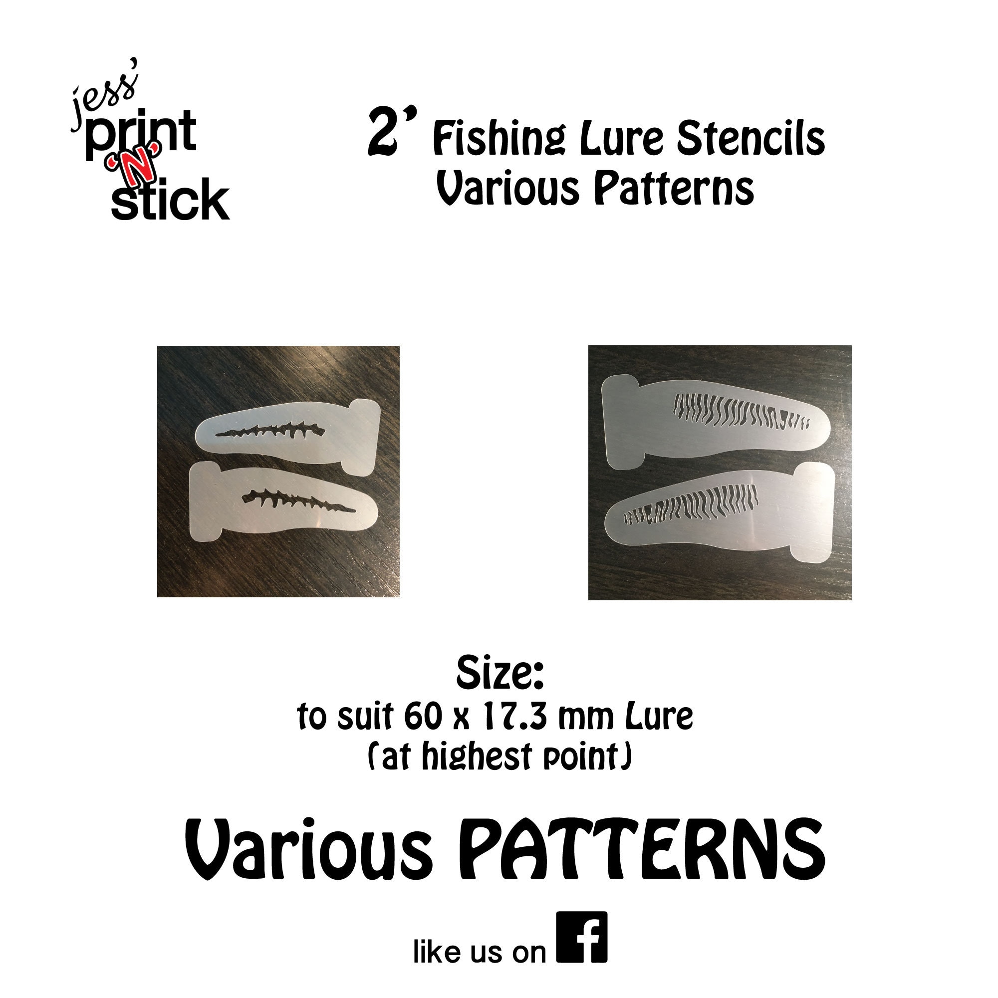 2” Fishing Lure Stencils - Various Patterns - Etsy