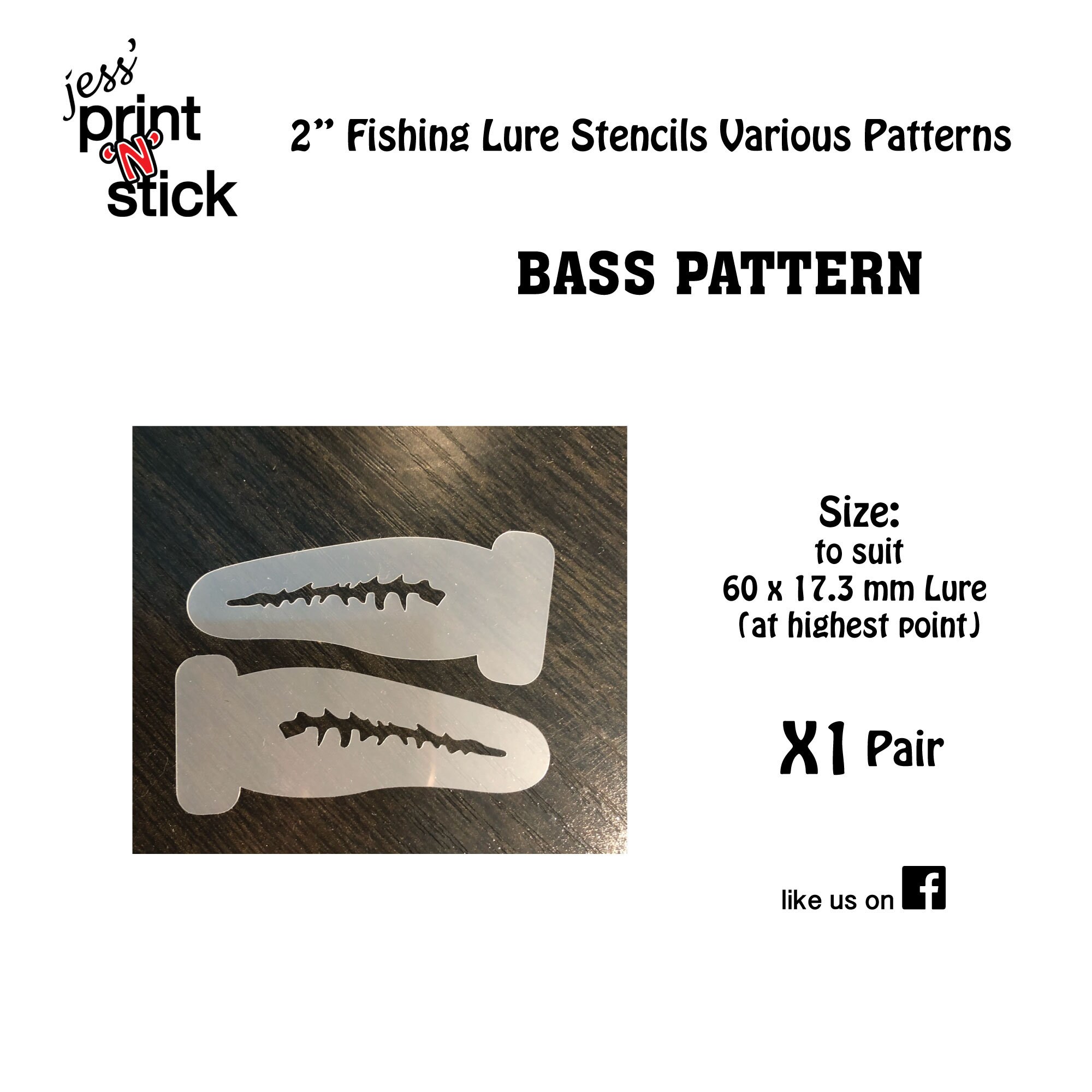 2 Fishing Lure Stencils Various Patterns - Etsy