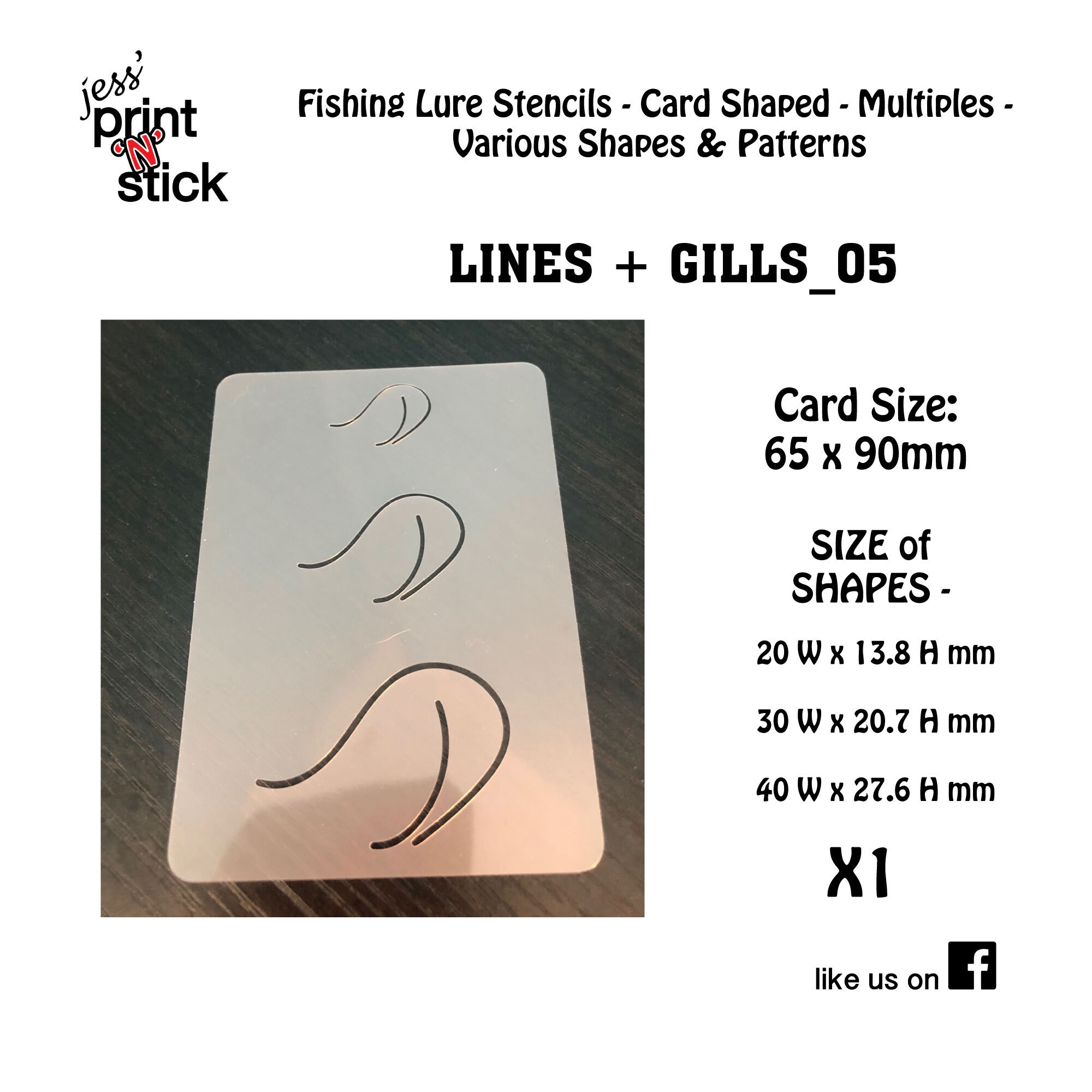 Fishing Lure Stencils Card Shaped Multiples Various Shapes & Patterns ...