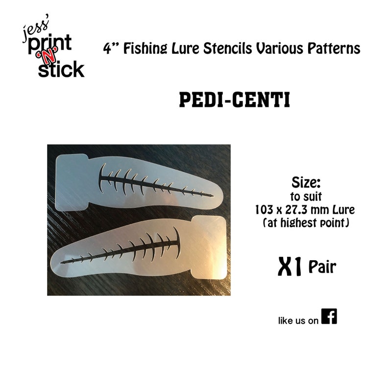 4 Fishing Lure Stencils Various Patterns - Etsy