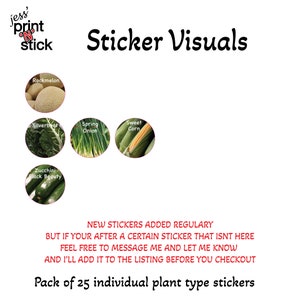 Garden Plant Stickers-20mm-25 Pack-various - Etsy