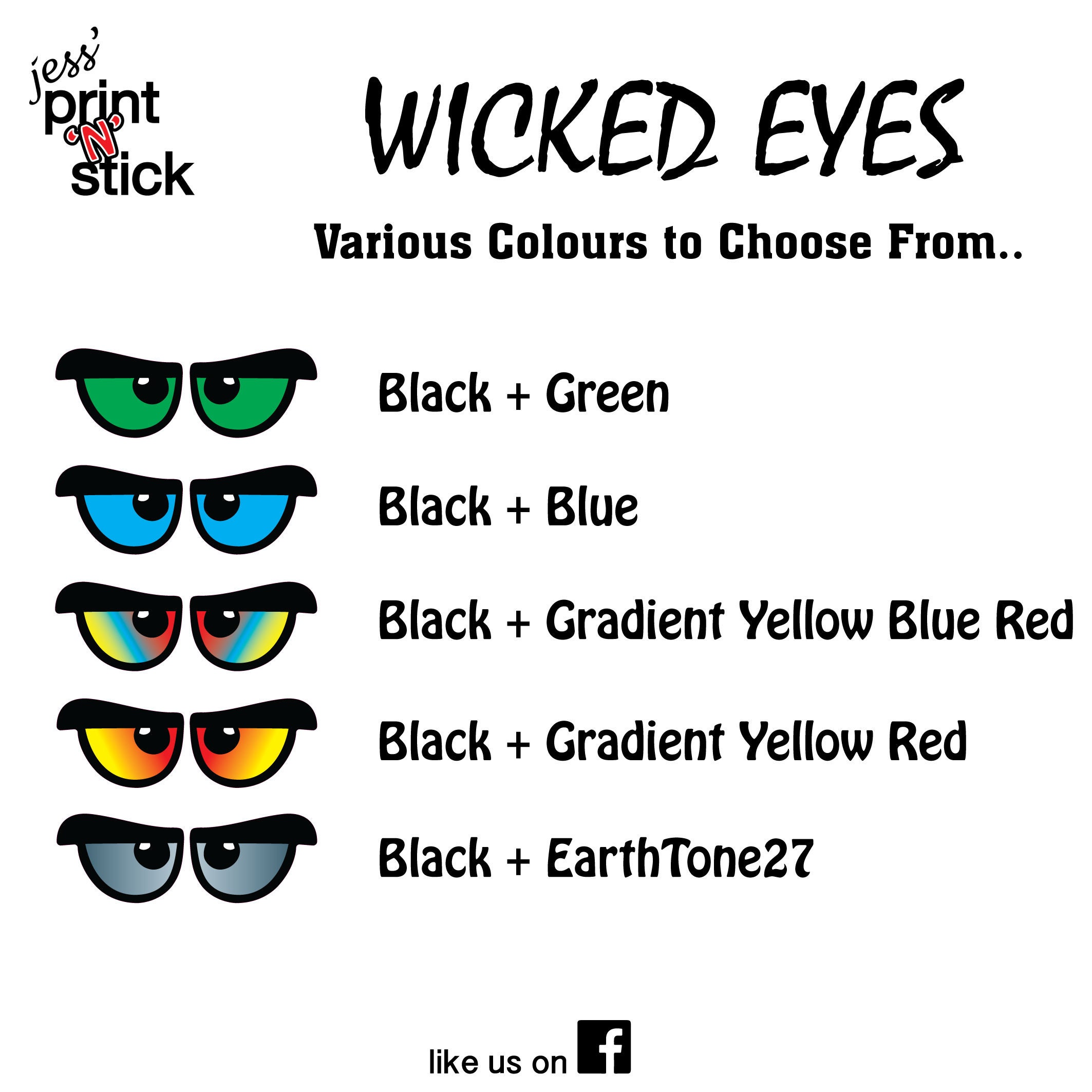 Wicked EYES Fishing Lure EYE Sets Various Sizes & Colours - Etsy