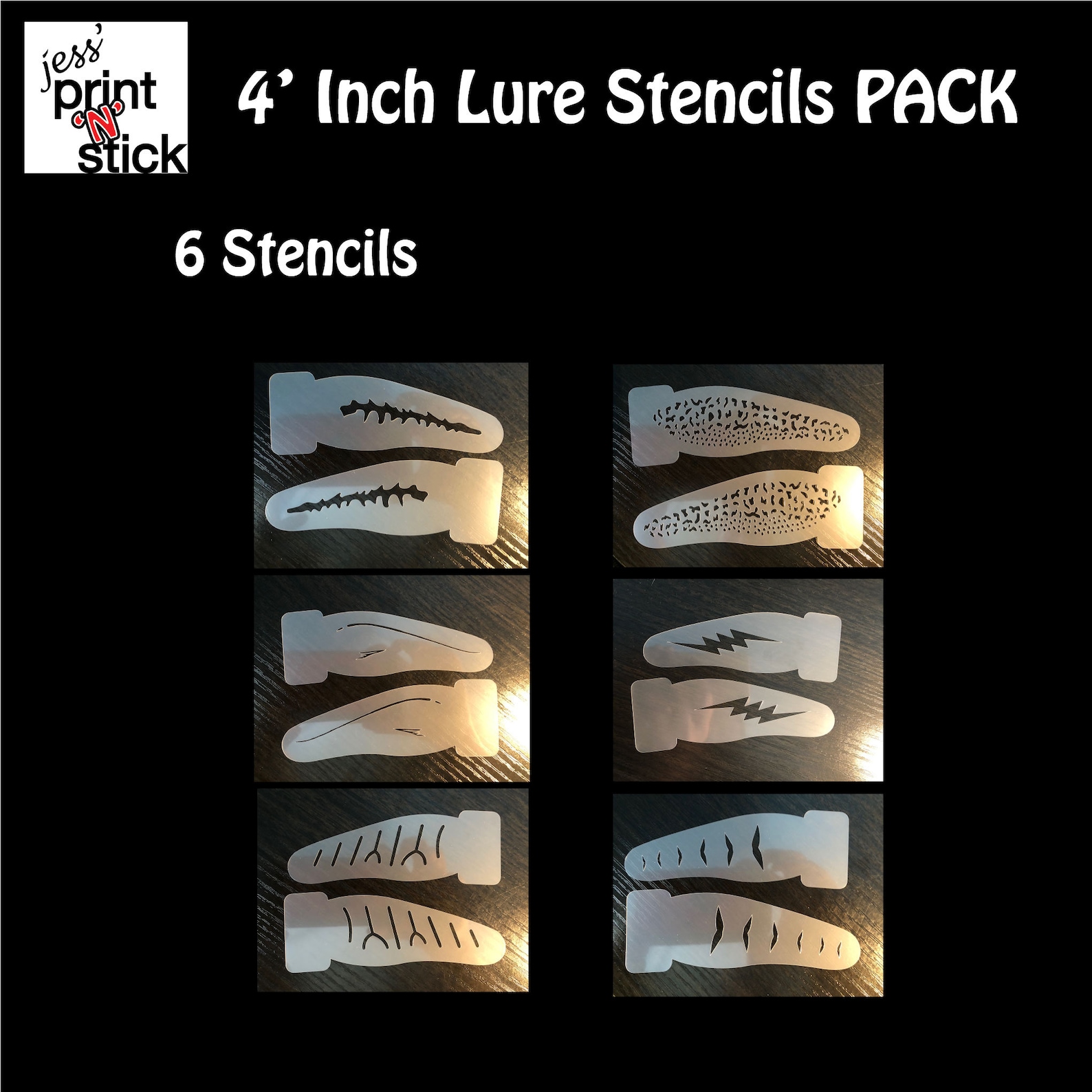 Fishing Lure Stencil - Stencil Packs - Etsy
