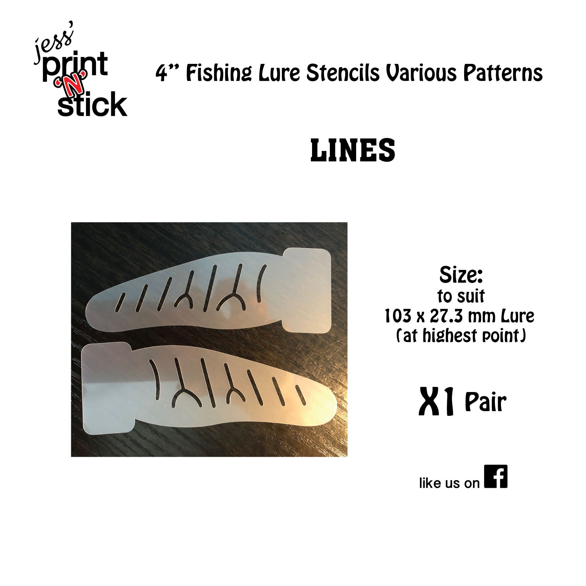 4 Fishing Lure Stencils Various Patterns - Etsy
