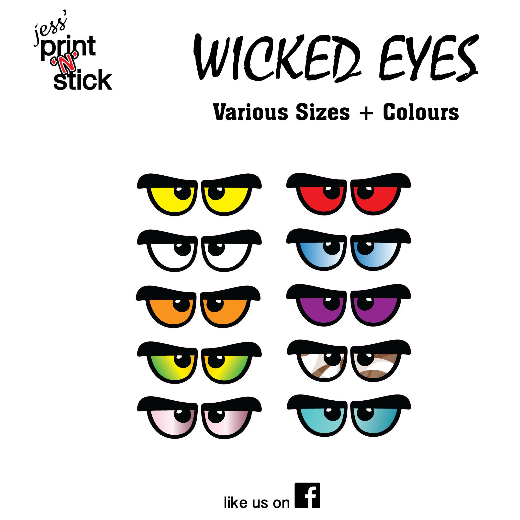 Wicked EYES- Fishing Lure EYE Sets Various Sizes & Colours - Etsy