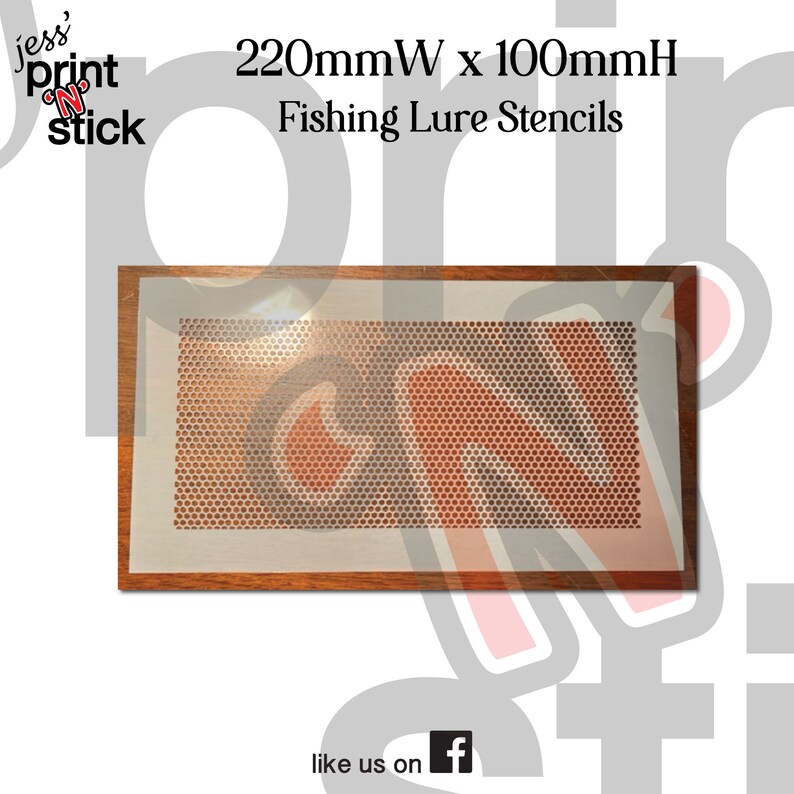 220mmw X 100mmh Fishing Lure Stencil - Various Patterns - Etsy