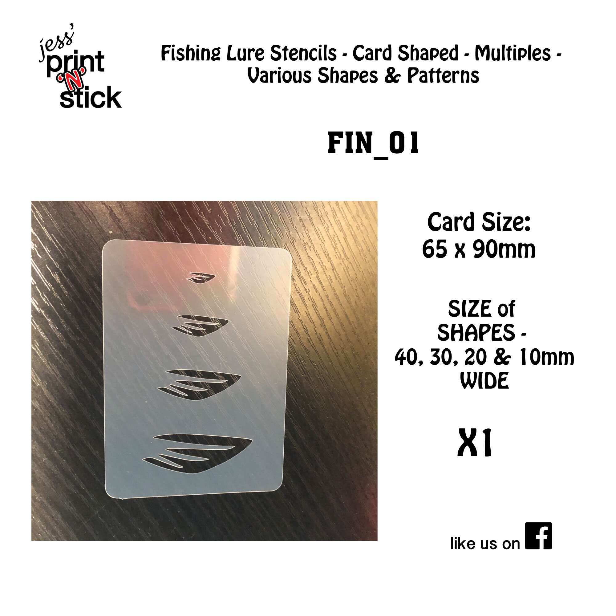 Fishing Lure Stencils Card Shaped Multiples Various Shapes & Patterns ...