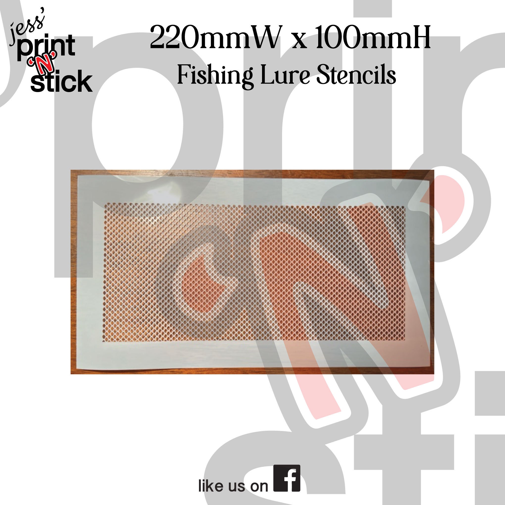 220mmw X 100mmh Fishing Lure Stencil - Various Patterns - Etsy