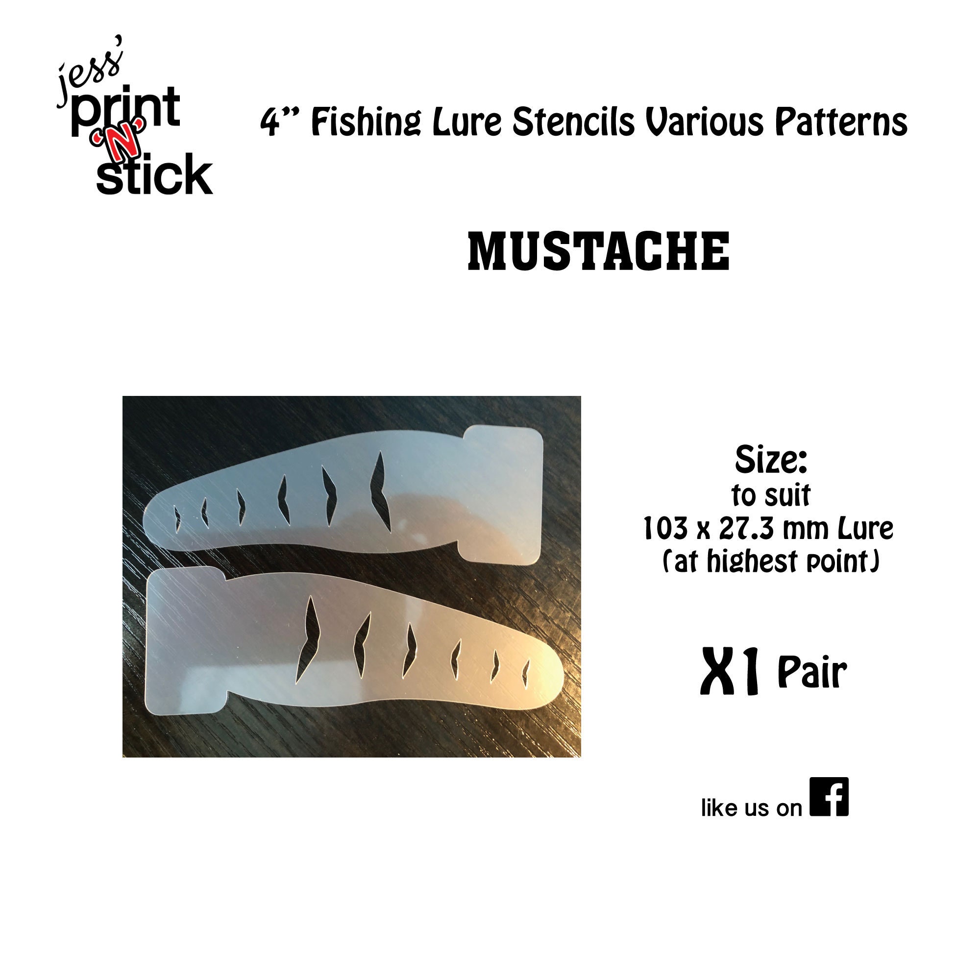 4” Fishing Lure Stencils - Various Patterns - Etsy