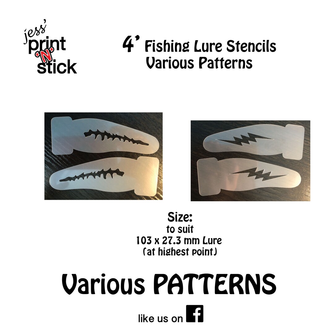 4” Fishing Lure Stencils - Various Patterns - Etsy