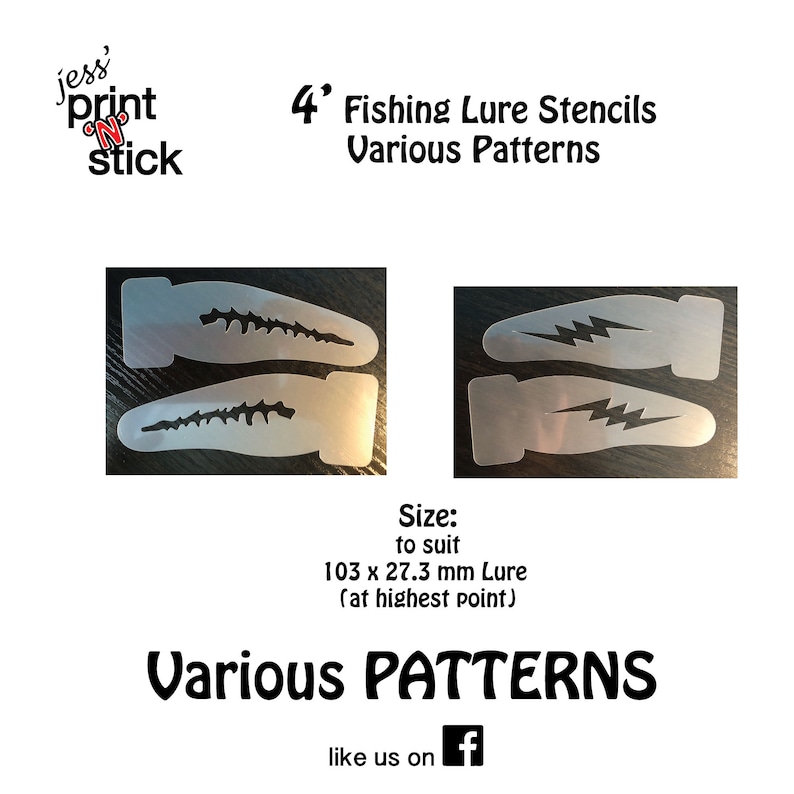 4” Fishing Lure Stencils - Various Patterns - Etsy